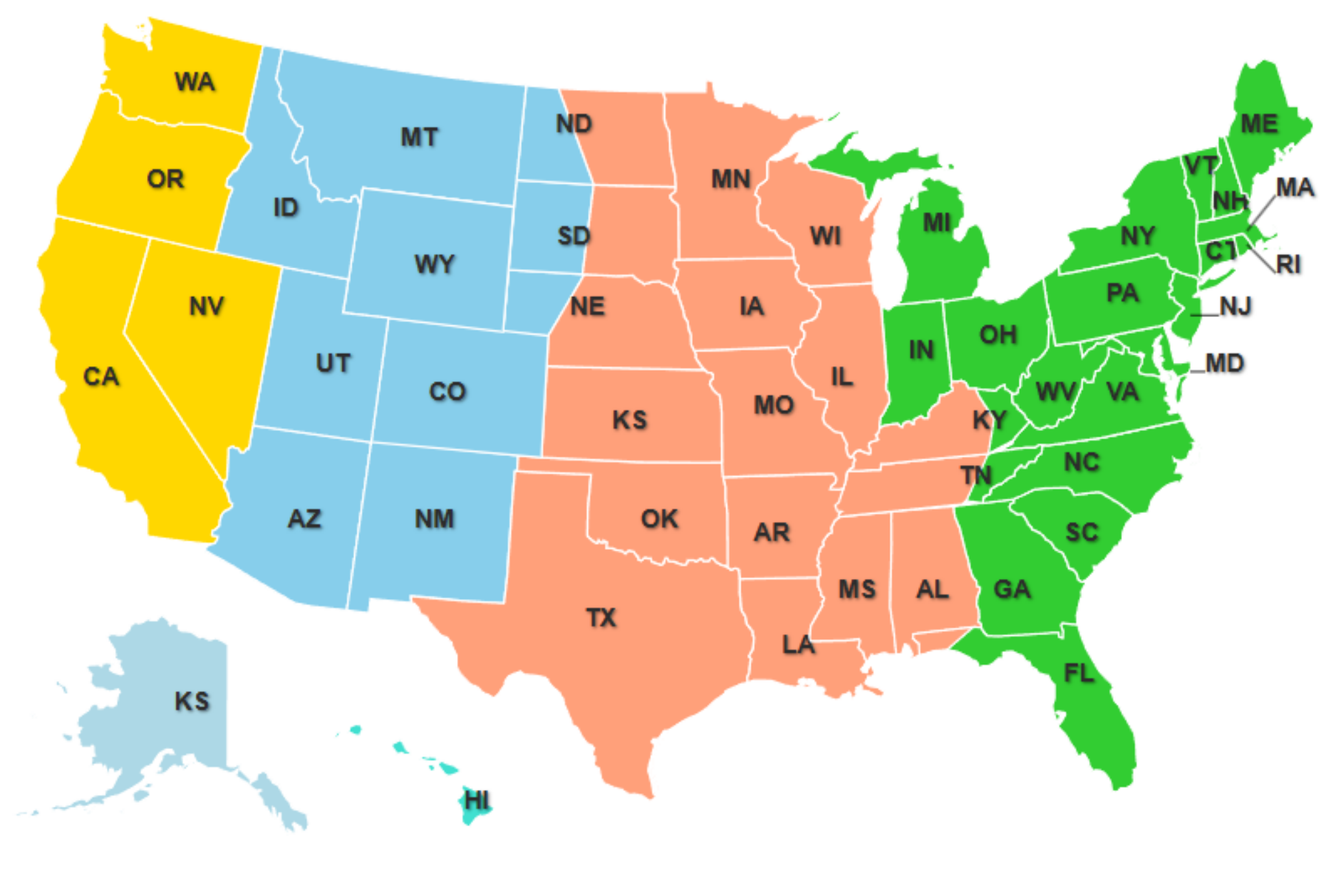 US Time Zone Map - Current Time in Different States - 4MeNearMe.com